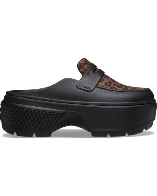 Crocs™ Stomp Leopard Loafer in Black | Lyst