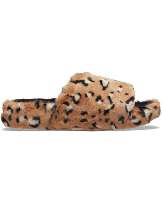 Crocs™ Classic Leopard Fur Slide; Leopard in Black | Lyst