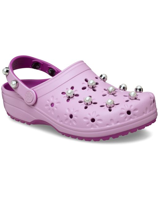 Crocs™ Classic Floral Cut Out Elevated Clog; Hydrangea in Purple | Lyst UK