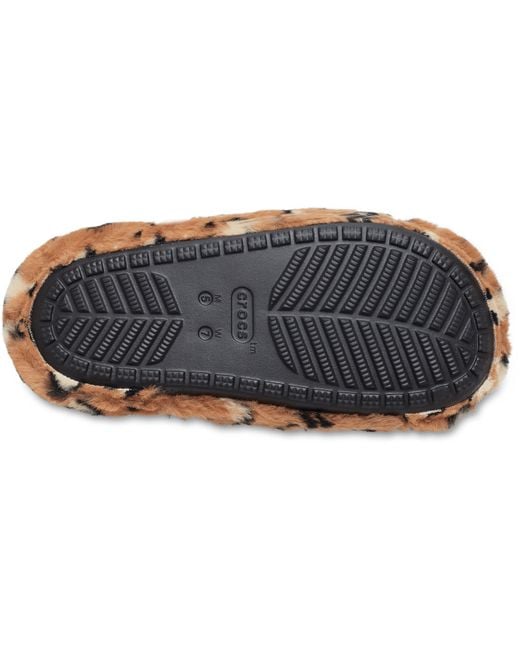 Crocs™ Classic Leopard Fur Slide; Leopard in Black | Lyst