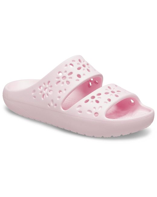 Crocs™ Classic Floral Cutout Sandal in Black | Lyst