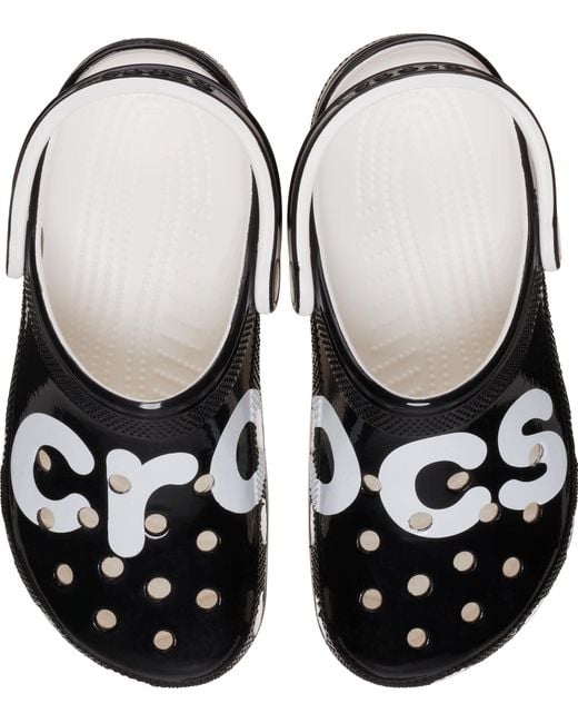Crocs™ Classic High Shine Logo Clog in Black | Lyst UK