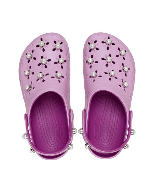 Crocs™ Classic Floral Cut Out Elevated Clog; Hydrangea in Purple | Lyst