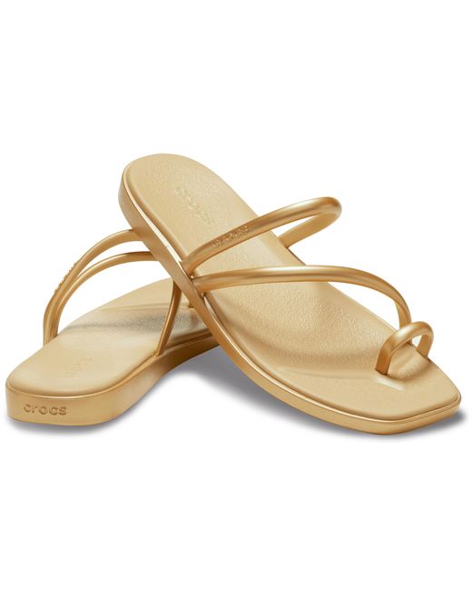 Crocs™ Miami Metallic Toe Loop Sandal in Black | Lyst