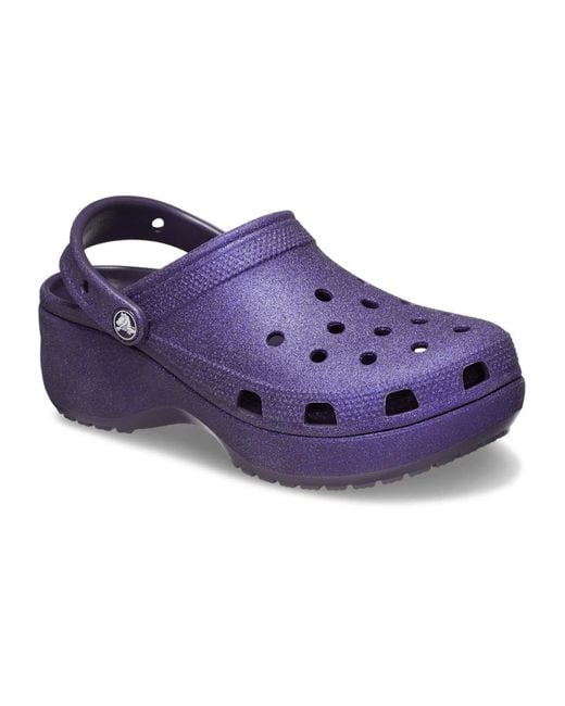 Crocs™ Classic Platform Glitter Clog in Purple | Lyst