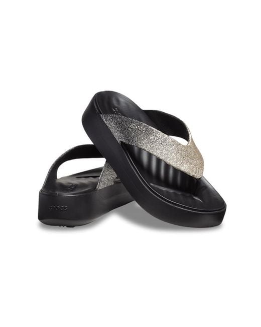 Crocs™ Getaway Chunky Glitter Platform Flip in Black | Lyst