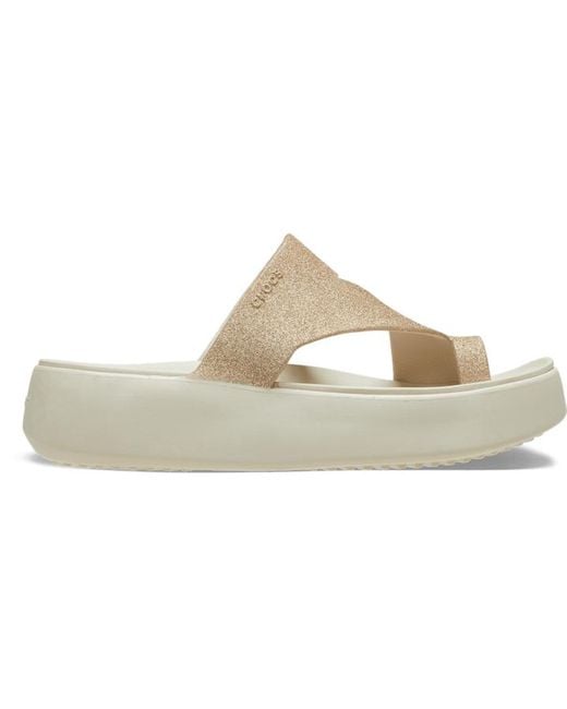Crocs™ Getaway Platform Glitter Toe Loop; Stucco in Black | Lyst