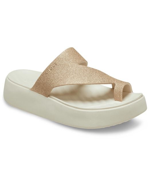 Crocs™ Getaway Platform Glitter Toe Loop; Stucco in Black | Lyst