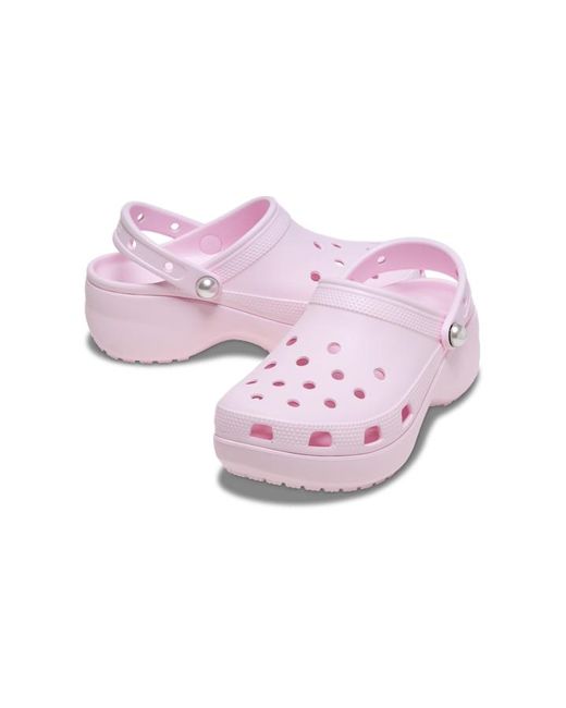 Crocs™ Classic Platform Pearl Clog; Milk in Black | Lyst