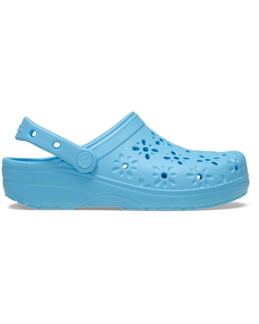 Crocs™ Classic Floral Cut-Out Clog; Tinted Glass in Blue | Lyst