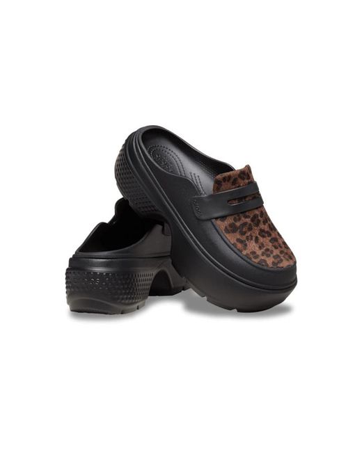 Crocs™ Stomp Leopard Loafer in Black | Lyst