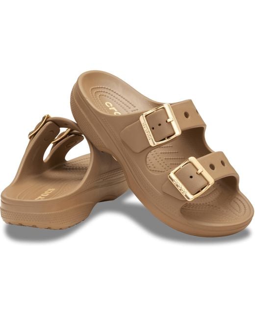 Crocs™ Metallic Buckle Saturday Sandal in Black | Lyst