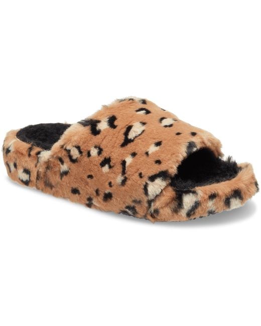 Crocs™ Classic Leopard Fur Slide; Leopard in Black | Lyst
