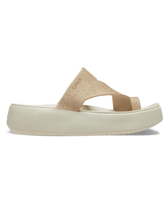 Crocs™ Getaway Platform Glitter Toe Loop in Metallic | Lyst