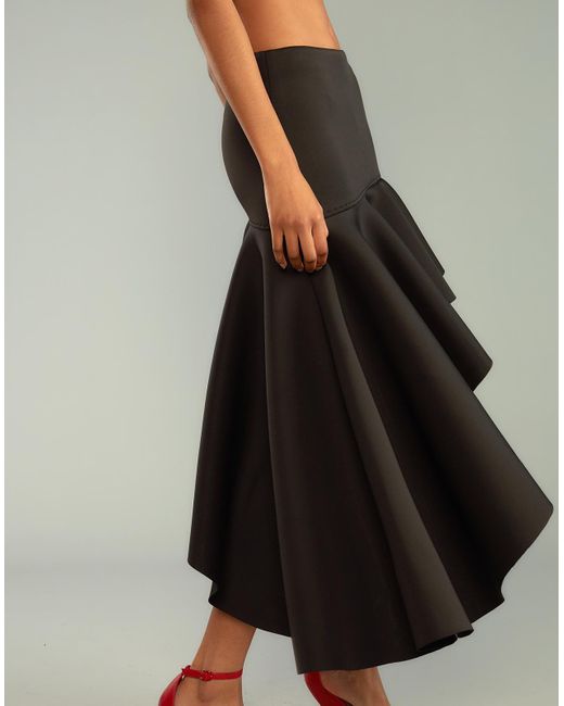 Cynthia Rowley Asymmetrical Bonded Skirt In Black Lyst