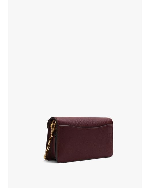 COACH Tabby Merlot Leather Chain Clutch Bag in Purple | Lyst