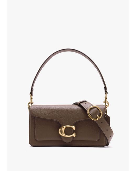 COACH Tabby 26 Dark Stone Leather Shoulder Bag in Brown | Lyst