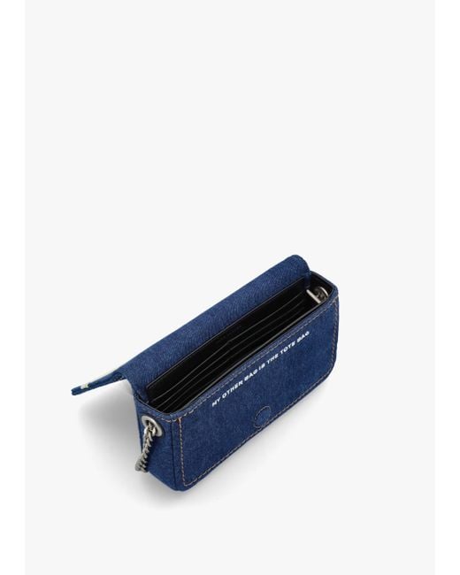 Marc Jacobs The Denim Chain Dark Wash Mini Cross-Body Bag in Blue | Lyst