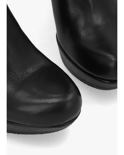 Daniel Wiser Black Leather Knee High Wedge Boots | Lyst UK