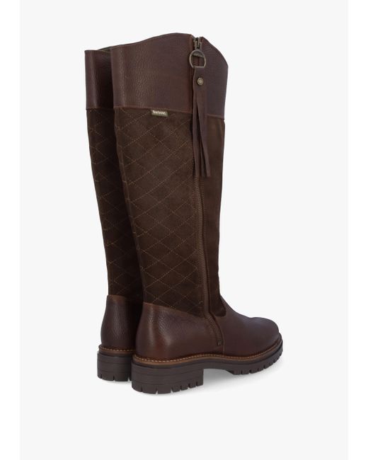 Barbour Ingrid Dark Knee High Boots in Brown | Lyst