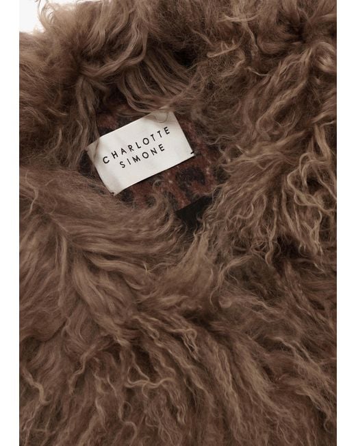 Charlotte Simone Naomi Leopard Print Caramel Longline Coat in Brown | Lyst
