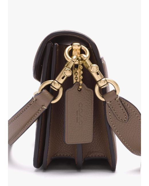 COACH Tabby 26 Dark Stone Leather Shoulder Bag in Brown | Lyst