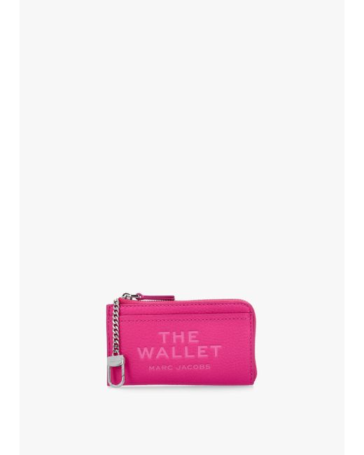 Marc Jacobs The Leather Top Zip Hot Multi Wallet in Pink | Lyst
