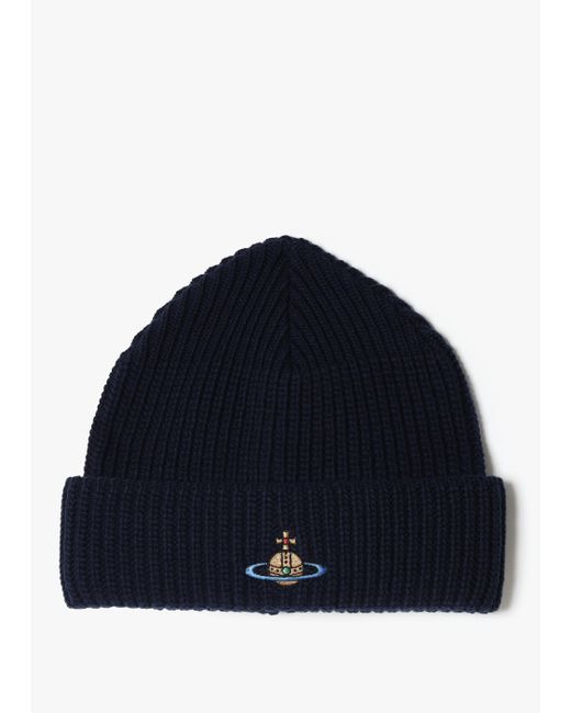 Vivienne Westwood Orb Beanie Hat in Blue | Lyst