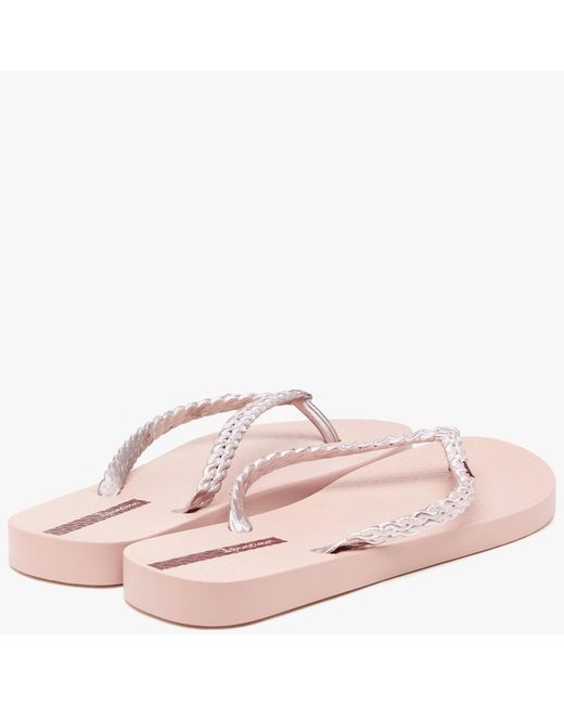 Ipanema Exuberance Chrome Rose Gold Flip Flops in Pink | Lyst