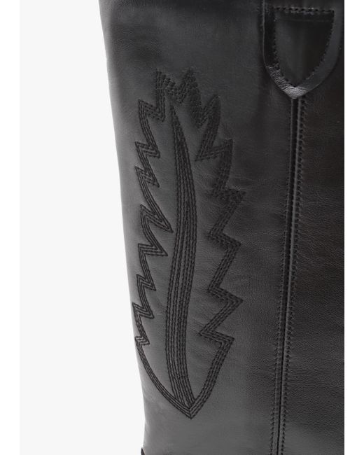 Daniel Kubra Black Leather Mid Height Cowboy Boots | Lyst