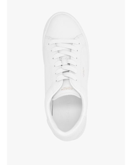COACH High Line Optic White Leather Trainers | Lyst