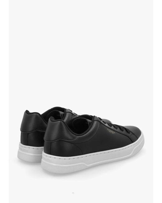 COACH High Line Optic Leather Trainers , Leather in Black | Lyst