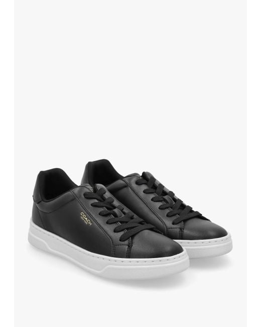 COACH High Line Optic Leather Trainers in Black | Lyst UK