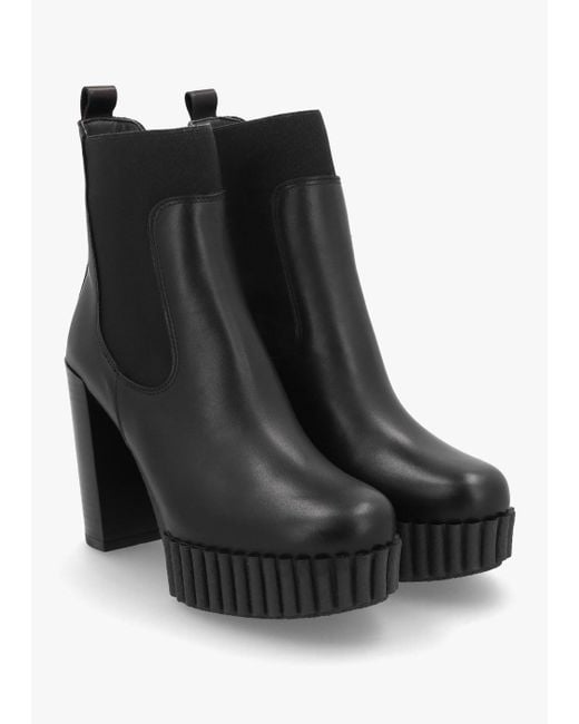 Alpe Ablush Black Leather Platform High Heel Ankle Boots | Lyst