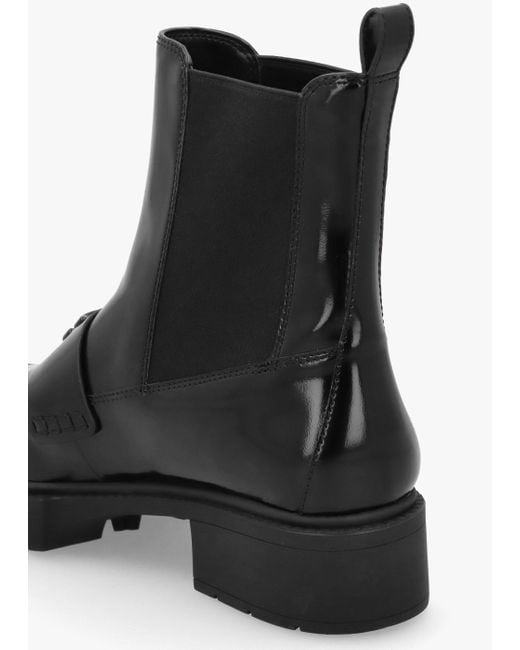COACH Louisa Black Leather Chelsea Boots | Lyst UK