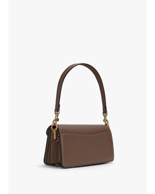 COACH Tabby 20 Dark Stone Leather Shoulder Bag in Metallic | Lyst