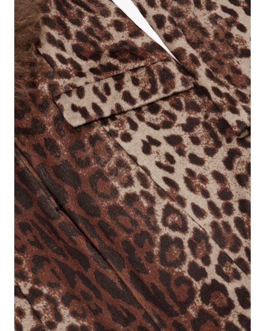 Charlotte Simone Naomi Leopard Print Caramel Longline Coat in Brown | Lyst