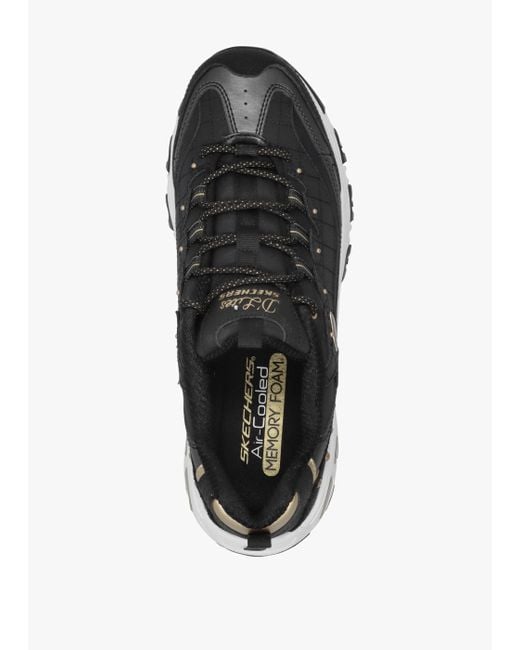 Skechers Women's D'lites Night Black & Gold Trainers | Lyst UK