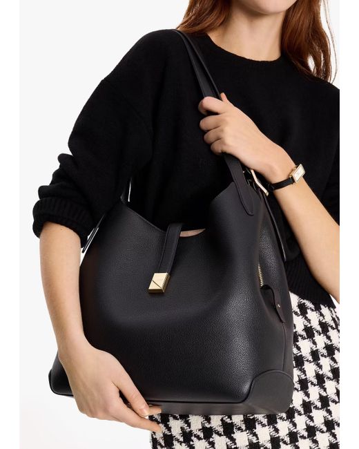 Kate Spade Large Deco Leather Shoulder Bag Leather in Black | Lyst