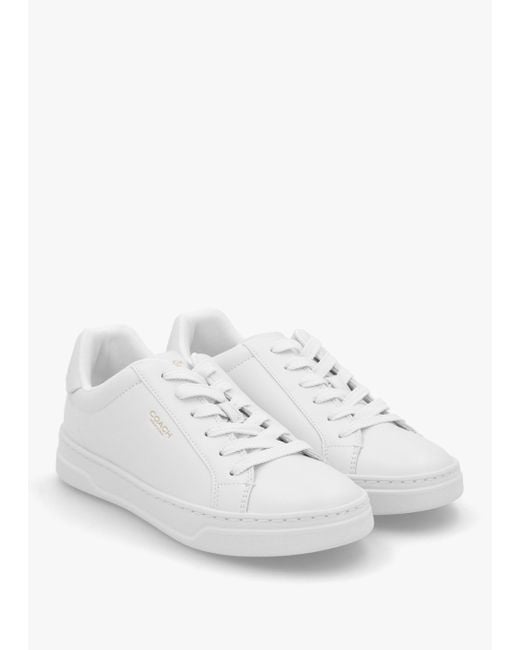 COACH High Line Optic White Leather Trainers | Lyst