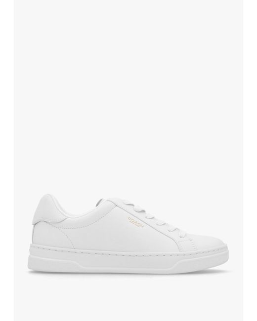 COACH High Line Optic White Leather Trainers | Lyst