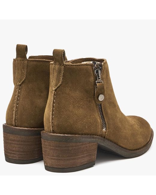 Alpe Ackie Tan Suede Western Ankle Boots in Brown | Lyst