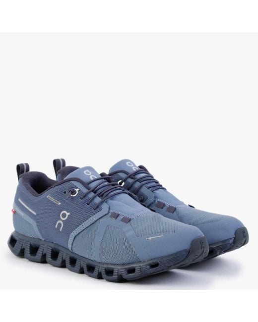 On Running Cloud 5 Waterproof Metal Navy Trainers in Blue | Lyst