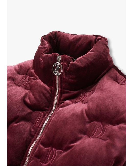 Juicy Couture S Madeline Monogram Velour Puffer Jacket in Red | Lyst Juicy Couture S Madeline Monogram Velour Puffer Jacket in Red | Lyst