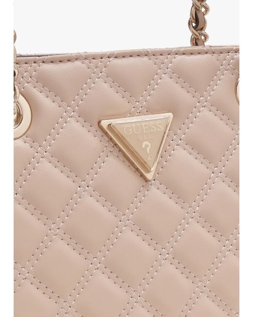 Guess Dome Light Beige Quilted Shoulder Bag in Natural | Lyst