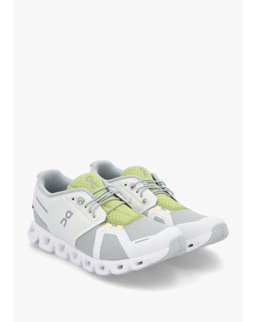 On Shoes Women's Cloud 5 Push Glacier Zest Trainers in White | Lyst