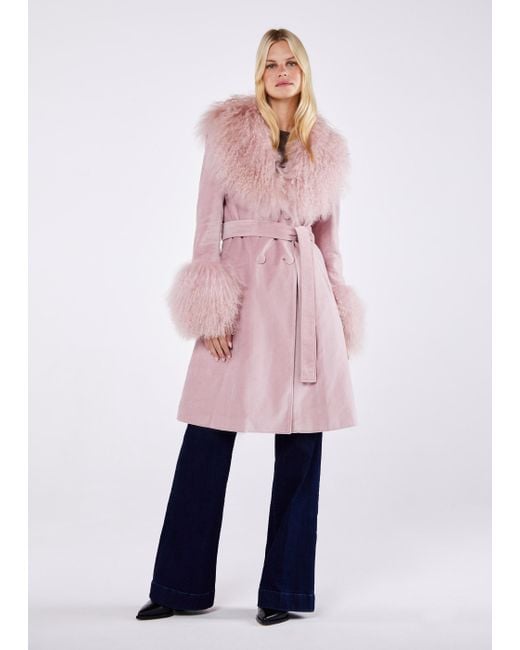 Charlotte Simone Penny 70's Dusty Pink Mongolian Lambswool Long-line ...