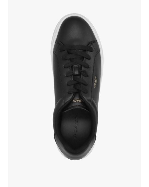 COACH High Line Black Optic White Leather Trainers | Lyst