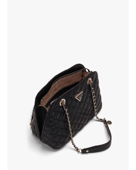 Guess Dome Black Quilted Shoulder Bag | Lyst UK