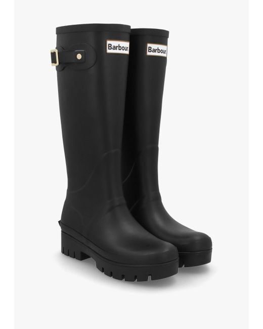 Barbour Snowdon Tall Wellington Boots in Black | Lyst